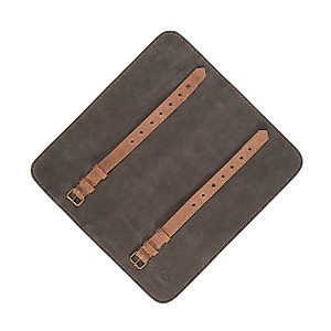 Angus Stoke Knife Roll Bag of genuine buffalo Leather – Handcrafted Chef`s Knife Roll Storage Bag/Case 7 slots – Sean (Olive-Green/Brown)