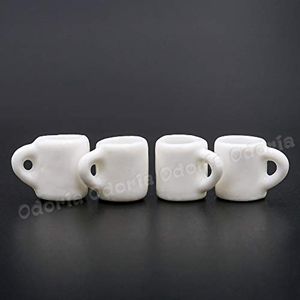 Odoria 1/12 Miniature Coffee Mugs Dollhouse Decoration Accessories, 4Pcs