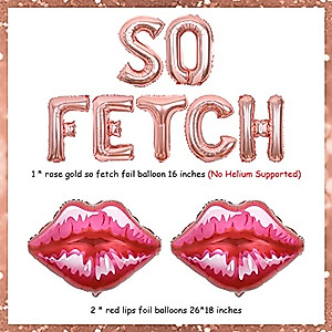 So Fetch Bachelorette, Birthday Party Decorations, Mean Girls Birthday Decorations Burn Book Party Decorations for Girls 20th 30th Birthday, Red Lip Balloons, Rose Gold So Fetch Balloon Banner