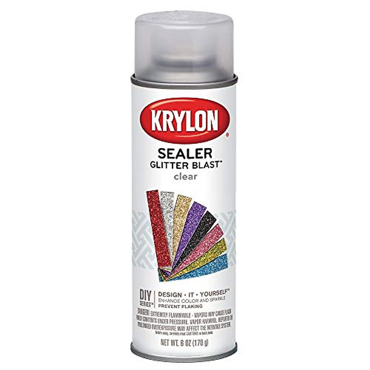 Krylon K03800000 Glitter Blast, Clear Sealer Fast Drying Coat to Increase Durability, 6 oz