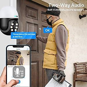 SV3C Solar Wireless Security Camera Outdoor, HD 1080P PTZ Home WiFi Camera, 360 Rotate, Smart PIR Motion Detect, Floodlight Color Night Vision, Two Way Audio, Waterproof, App Alerts, SD Card or Cloud