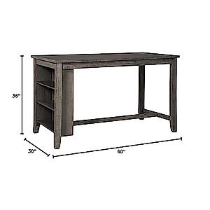 Signature Design by Ashley Caitbrook Rustic Counter Height Dining Table with Storage, Dark Gray