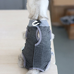 URROMA 1 Piece Cat Surgery Recovery Suit, Alternative E-Collar Cone Anti Licking Pet Surgical Recovery Shirt Skin Diseases Abdominal Wounds Sterilization Cat Suit for Pets Cats Dogs, M