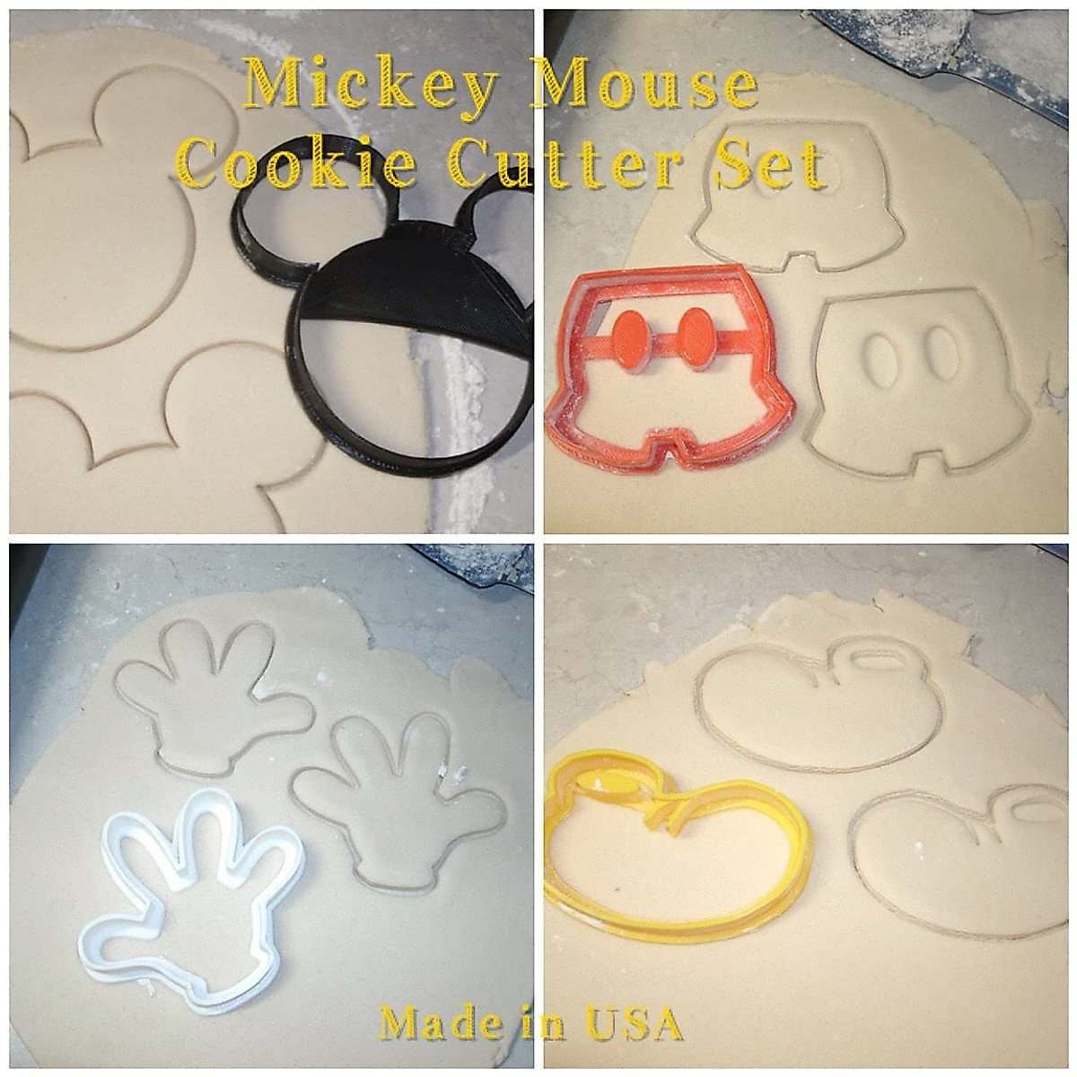 THEME MAGICAL MOUSE CARTOON CHARACTER SET OF 4 COOKIE CUTTERS MADE IN USA PR506