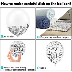 White and Silver Balloon Garland Arch Kit - 120Pcs 12In 10In 5In White Silver Metallic Confetti Latex Balloons for Graduation Birthday Baby Shower Wedding Father's Day Party Decorations