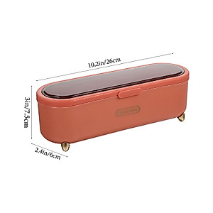 Hemoton Utensil Set Flatware Tray with Lids Plastic Cutlery Storage Box Kitchen Cutlery Utensil Drawer Organizer with Cover Silverware Countertop Storage Containers (Orange) Utensil Sets