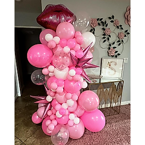 Paready Pink Balloons Set, 50 Pcs 12 Inch Metallic Pink Pastel Pearl Light Pink Confetti Balloons Helium with Ribbon for Women Girls Wedding Bridal Baby Shower Princess Birthday Party Decorations