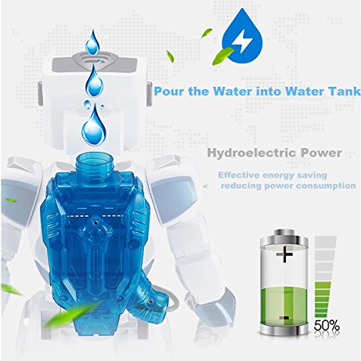 Fistone RC Robot War Warrior Remote Control Smart Robots Hydro Electric Hybrid Intelligent Interactive Action Figure Early Education Kids Toy with Dancing Singing