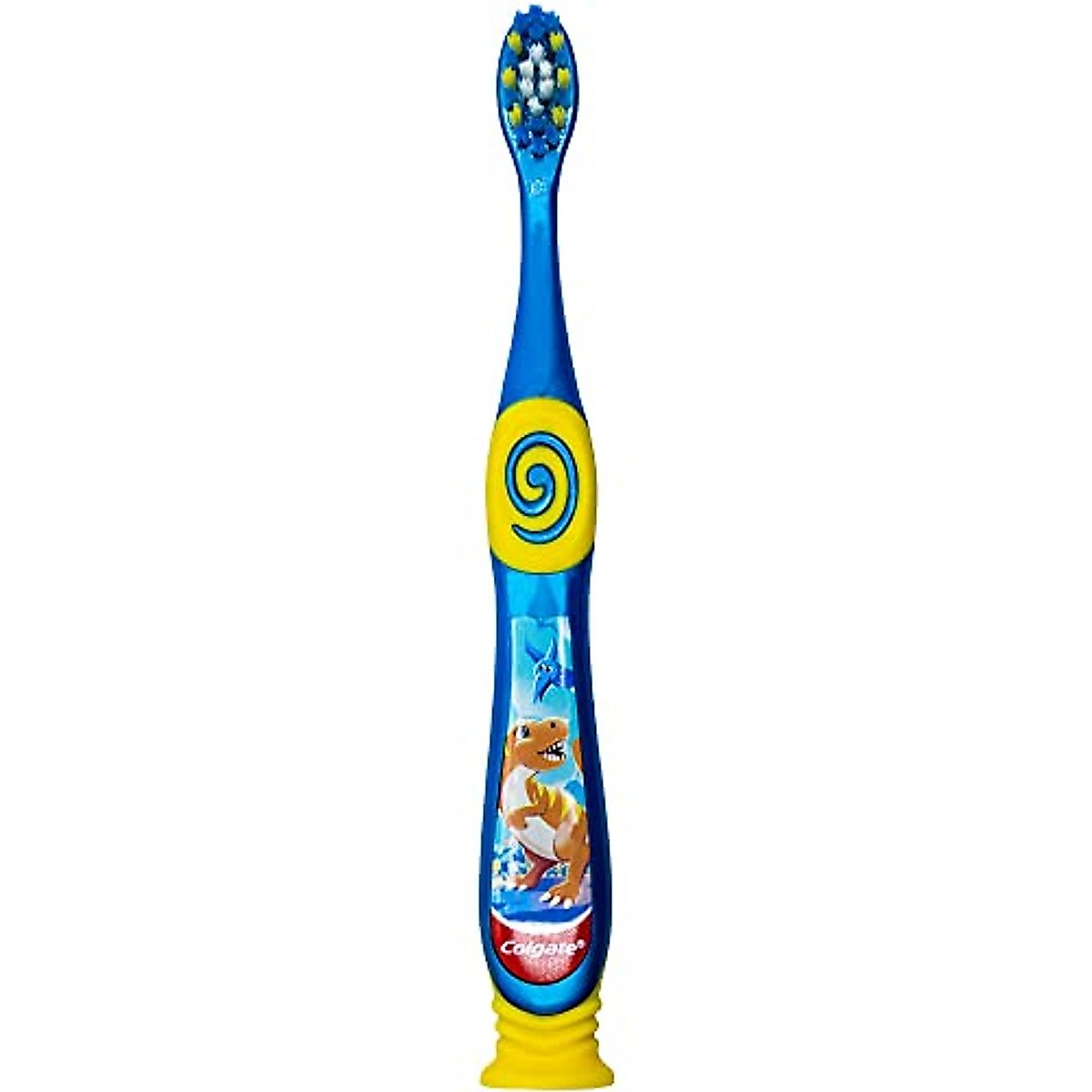 Colgate Dinosaur Toothbrush for Children with Suction Cup, Kids 2-5 Years Old, Extra Soft - Pack of 6