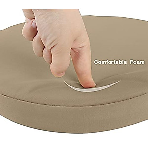 Loveboat Outdoor Bistro Chair Cushion Water Resistant Round Bar Stool Cushion 15 in Taupe