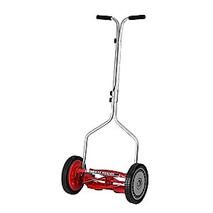 Great States 304-14 14-Inch 5-Blade Push Reel Lawn Mower, Red