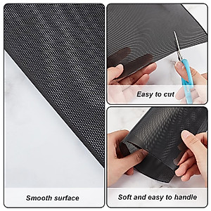 BENECREAT 10 Sheets Fursuit Eye Mesh, 11.8x8.6inch Black PVC Custom Eye Mesh 0.2mm Thick Waterproof Printable Net for Furries Cosplay, Sculptures, Props, Craft Making, Hole: 0.8mm