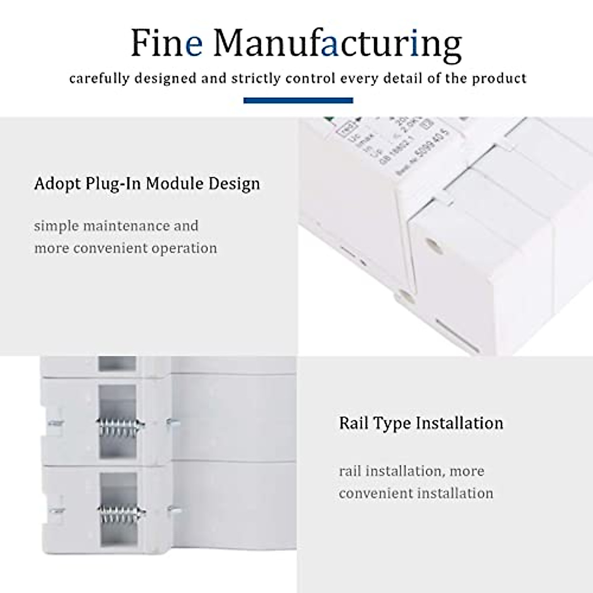 4P 40KA House Protector,220V Protective Device,Din Rail Low‑voltage Arrester,Fire Proof,High Conductivity,Quick Response,for Protect Electric System,On-Loading Electrical