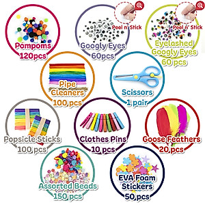 Olly Kids Arts and Crafts Supplies for Kids Girls 4 5 6 7 8 9 10 11 & 12- Ultimate Crafting Supply Carboodle in Portable 3 Layered Plastic Art Box