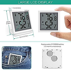 ORIA WirelessThermometer Hygrometer, Wireless Humidity Temperature Sensor, LCD Humidity Monitor with Data Storage, Free Data Export Temp Humidity Sensor for Home, House