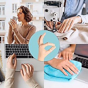 JWHOO Gel Finger Cots (Breathable, Latex Free), Finger Protectors with Hole(14PCS), Silicone Finger Gloves, Finger Covers for Hand Eczema, Trigger Finger, Finger Cracking, Finger Arthritis, Reusable.