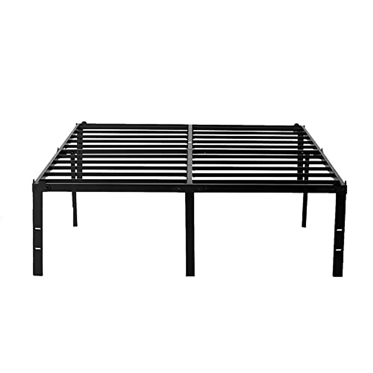 Veezyo Metal Bed Frame Queen - 18 Inch Black Metal Platform Bed Frame, Easy Assembly with Large Storage Space, 3,500lbs Heavy Duty, No Box Spring Needed (Queen)