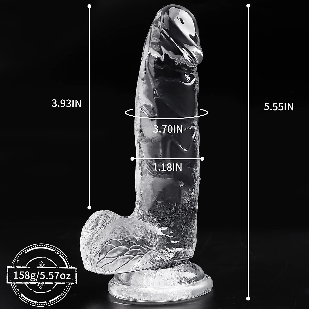 5.55 Inch Clear Small Realistic Dildos, Huge Lifelike Penis, Soft Dildo Made of Body-Safe Material, Manual Thrusting Dildo, Heatable Silicone Dildos Adult Sensory Sex Toy for Beginner (Small)