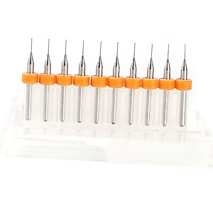 10pcs PCB Drill Bit Set, 0.7mm Micro Drill Bits 1/8" Shank Tungsten Carbide Rotary Tool for Print Circuit Board Stone CNC Engraving (0.7mm)