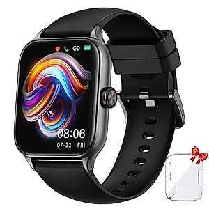 Smart Watch, Newest 1.85 "TFT HD Display Smart Watch with Receive & Dial, Smart Watch for Android iPhone with Pedometer, Fitness Tracker, Heart Rate, SMS Reminder, Android Smart Watch for Women Men