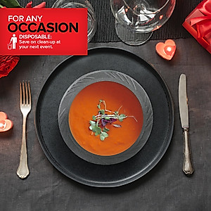 40 Pack 12 oz Elegant Clear Plastic Bowls for Parties Small Disposable Bowl for Fancy Dinner or Cocktail Party, Soup and Salad, Thick and Sturdy