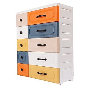 Plastic Drawers Dresser with 10 Drawers, Plastic Tower Closet Organizer with Removable Wheels Suitable for Condos Dorm Rooms Bedrooms Nurseries Playrooms Entryways, 29.52"W x 12.2"D x 36.64"H