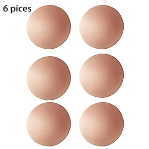 WMugthome 3 Pairs Round Seam Women's Removable Sports Yoga Bra pad, Bikini Top Bra Pads Insert (Beige,C Cup)