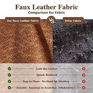 ALTRIGUS Mid Century Modern 70" Small Loveseat couches for Living Room,Compy Couch with Armrest,Faux Leather Sofa with Deep Seat,Love seat for Small Space Bedroom Apartment Office(Brown)