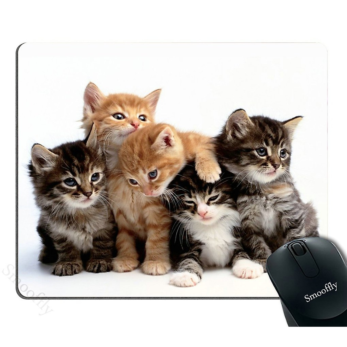 Smooffly Cats Mouse pad for Computers, Kittens Family Cats Mouse Pad