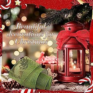 Mlurcu Fall Ribbon Burlap Wired Ribbon 1-1/2 Inch Wide Thick Solid Fabric Wire Edge Ribbon 6 Rolls 30 Yards Autumn Ribbon for Crafts Wreaths Bows Making Thanksgiving Christmas Wedding Decorations