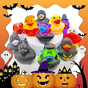 36 Pcs Halloween Rubber Ducks,Baby Showers Accessories Jeep Duckies Bath Toys for Kids Halloween Party Favors,Gift Exchange (Halloween)