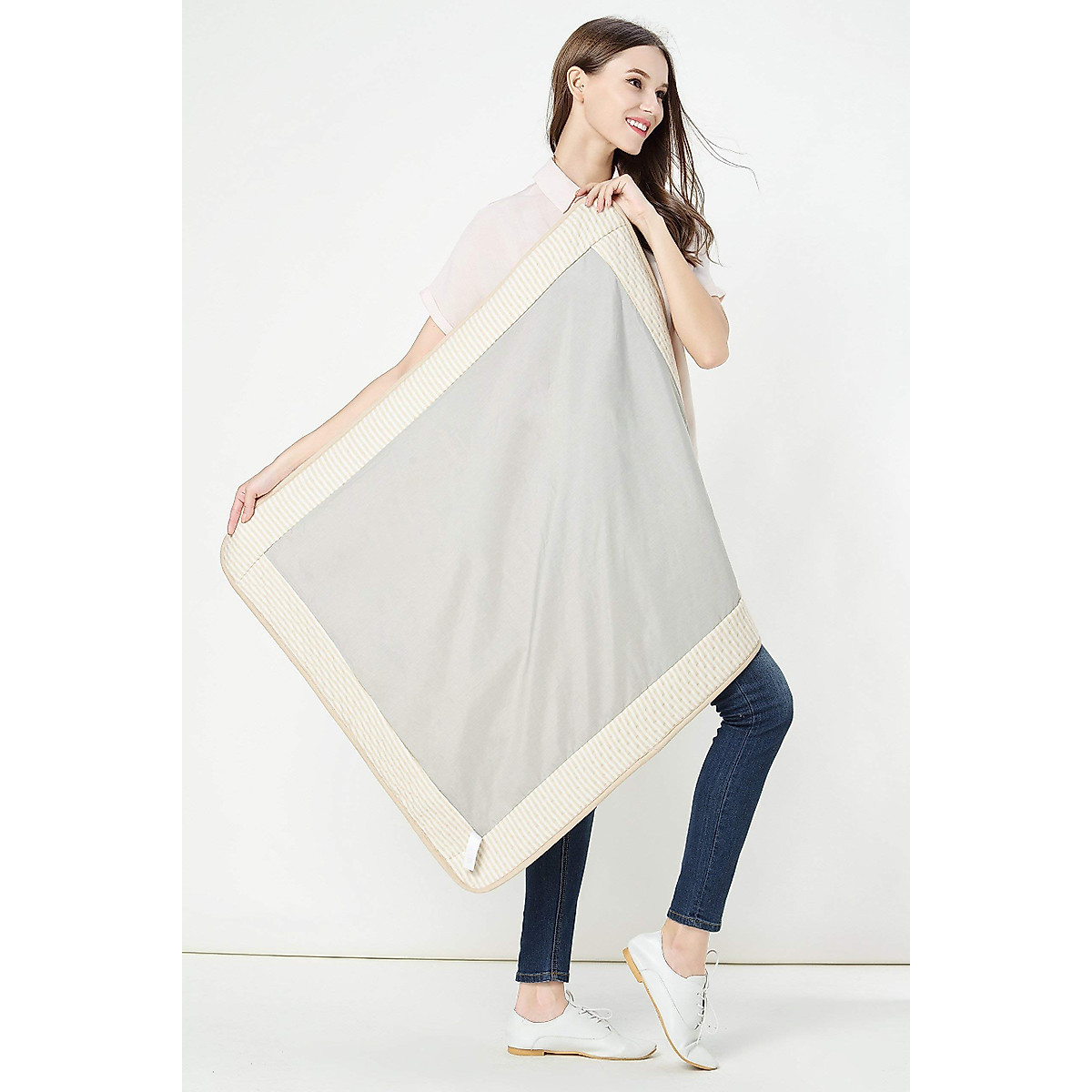 Radia Smart 5G Blocking, EMF Protection Baby Blanket, Pregnancy Belly Shielding, Organic Cotton, Cream, 35”x30