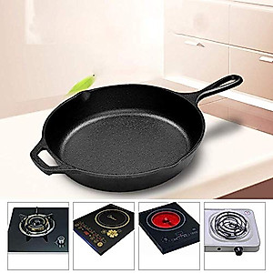 WBDHEHHD Deep Stir Fry Pan,Frying Pan Non-Stick Cast Iron Pan Uncoated Steak Frying Induction Cooker Universal Without Lid
