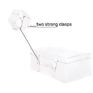 LPack Wedding Dress Storage Box - Bridal Gown Storage Bin and Preservation Box - Underbed Storage Bag Container For Clothes With Acid Free Tissue Paper (Small, White)