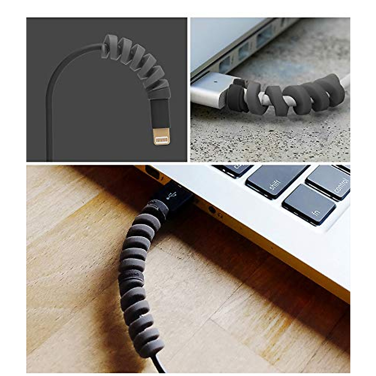 Lead Trend CP-0104 CP-0104 Twist Cable Protection Cover, Black, Set of 4