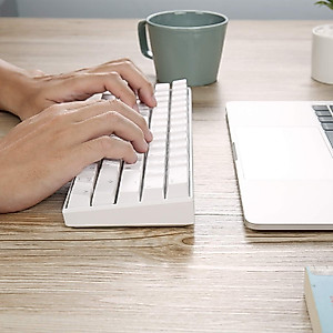 RK ROYAL KLUDGE RK61 Wireless 60% Triple Mode BT5.0/2.4G/USB-C Mechanical Keyboard, 61 Keys Wireless Mechanical Keyboard, Compact Gaming Keyboard w/Software (Hot Swappable Brown Switch, White)