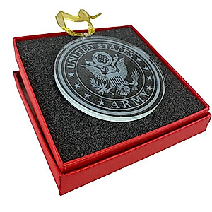 AE Sport US Army Christmas Ornament Glass Etched Hanging Pendant