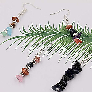 Civilipi 24 Color Gemstone Beads Natural Stones Chip Bead Irregular Shaped Bead Crystal Quartz Stone for DIY Earring Bracelet Necklace Making for Gift