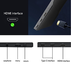 DFZ Small HDMI Monitor, 13.3 Inch Portable Monitor HD 1366x768 for Computer, Built-in Speakers (Size : 15.6in)