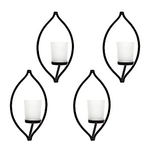 Hosley 16" Diameter Gold Leaf Medallion Wall Sconce 5 Tea Light Cups. Ideal Weddings, Special Occasions Wall Decor, Home, Spa, Aromatherapy, Reiki, Candle Garden. O9