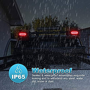 Partsam 4Pcs 6.3" Inch Oval Led Trailer Taillights Stop Brake Lights Running Red and White Backup and Reverse Lights, Sealed 6.3 inch Oval led Trailer Lights Kit Grommet Mount for RV Trucks