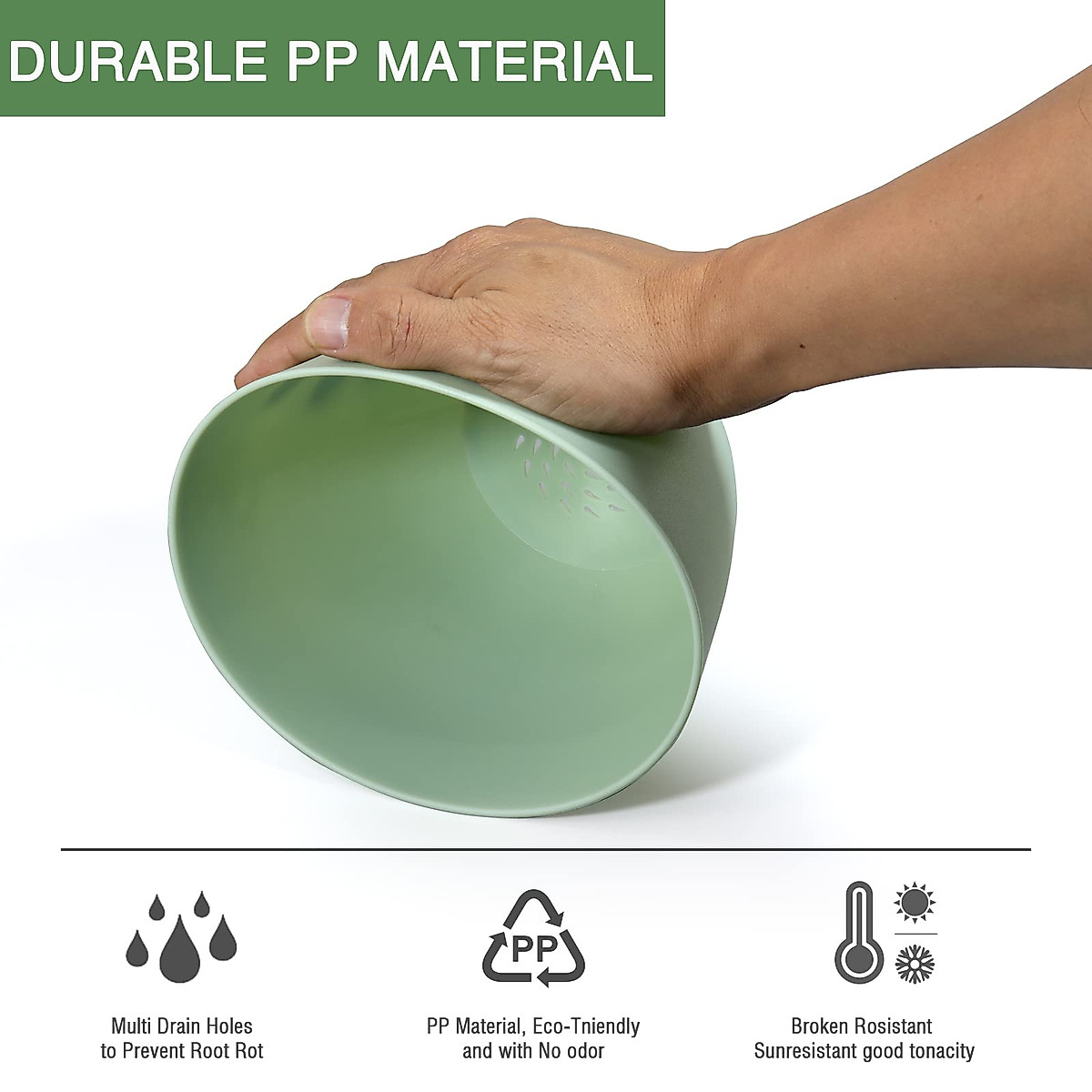 SwinDuck 6 Inch Plant Pots, 12 Pack Plastic Planters Modern Flower Pot with Drainage Holes and Saucers for All House Plants, Herbs, Flowers and Seeding Nursery, Colorful