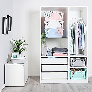 Minky Homecare 10gal Stackable Laundry Basket, Easy to Carry, Folding Handles – Ideal For Multipurpose Storage, Grey