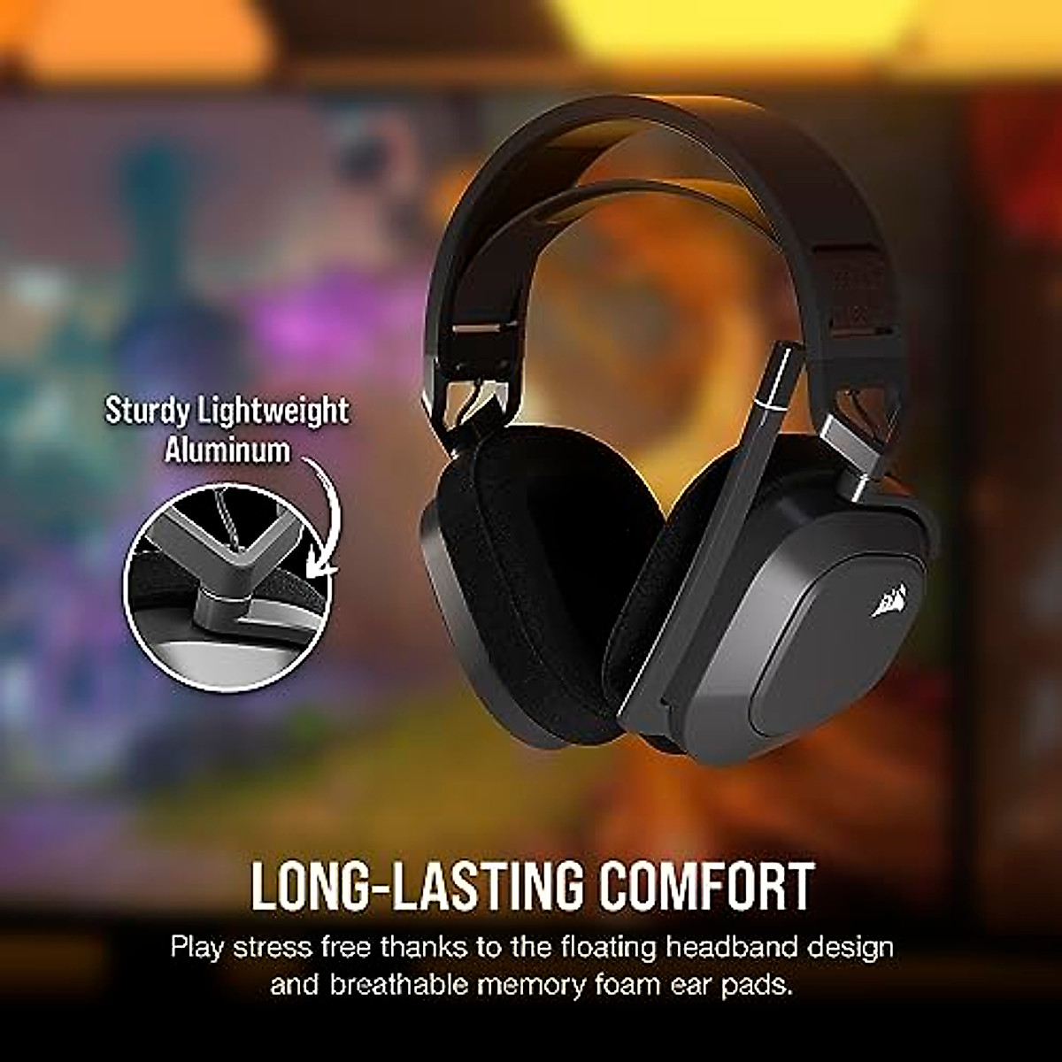 Corsair HS80 MAX Wireless Multiplatform Gaming Headset with Bluetooth - Dolby Atmos - Broadcast Quality Microphone - iCUE Compatible - PC, Mac, PS5, PS4, Mobile - Steel Gray, One Size