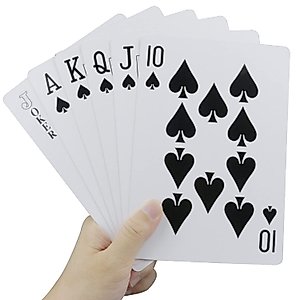 Jumbo Giant Playing Card Deck - 5x7 Inch Large Poker for Seniors Super Big Game Card Set Oversized Bridge Playing Cards Huge Magic Poker for Family Party Fun Suitable for All Ages