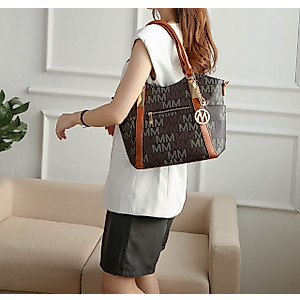 MKF Collection Signature Tote Bag for Women, Vegan Leather Handbag, Crossbody Top-Handle Ladies Shoulder Bag Purse By Mia K