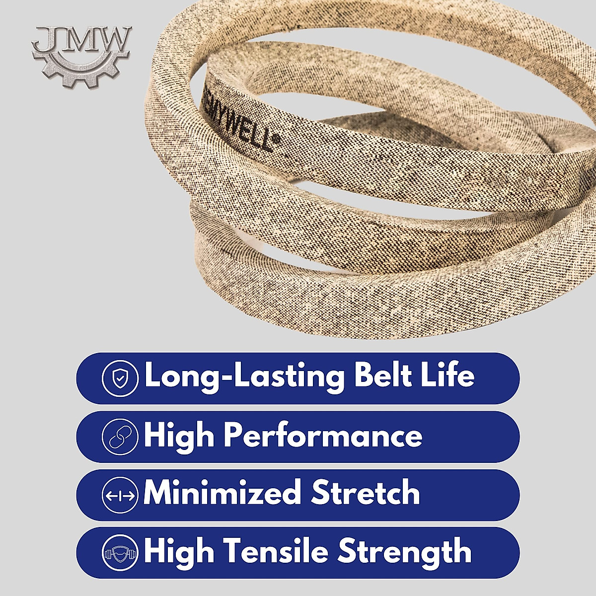 Jeremywell Mower Kevlar Belt 174368 fits Poulan Craftsman Husqvarna 180808, Made with Kevlar, 5/8''x89''