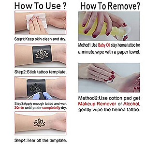 Temporary Tattoos Kit Brown Tattoo Kit 2 Bottles 1 Oz Gel with 60 Adhesive Stencils for Women Painting Decor Supplies