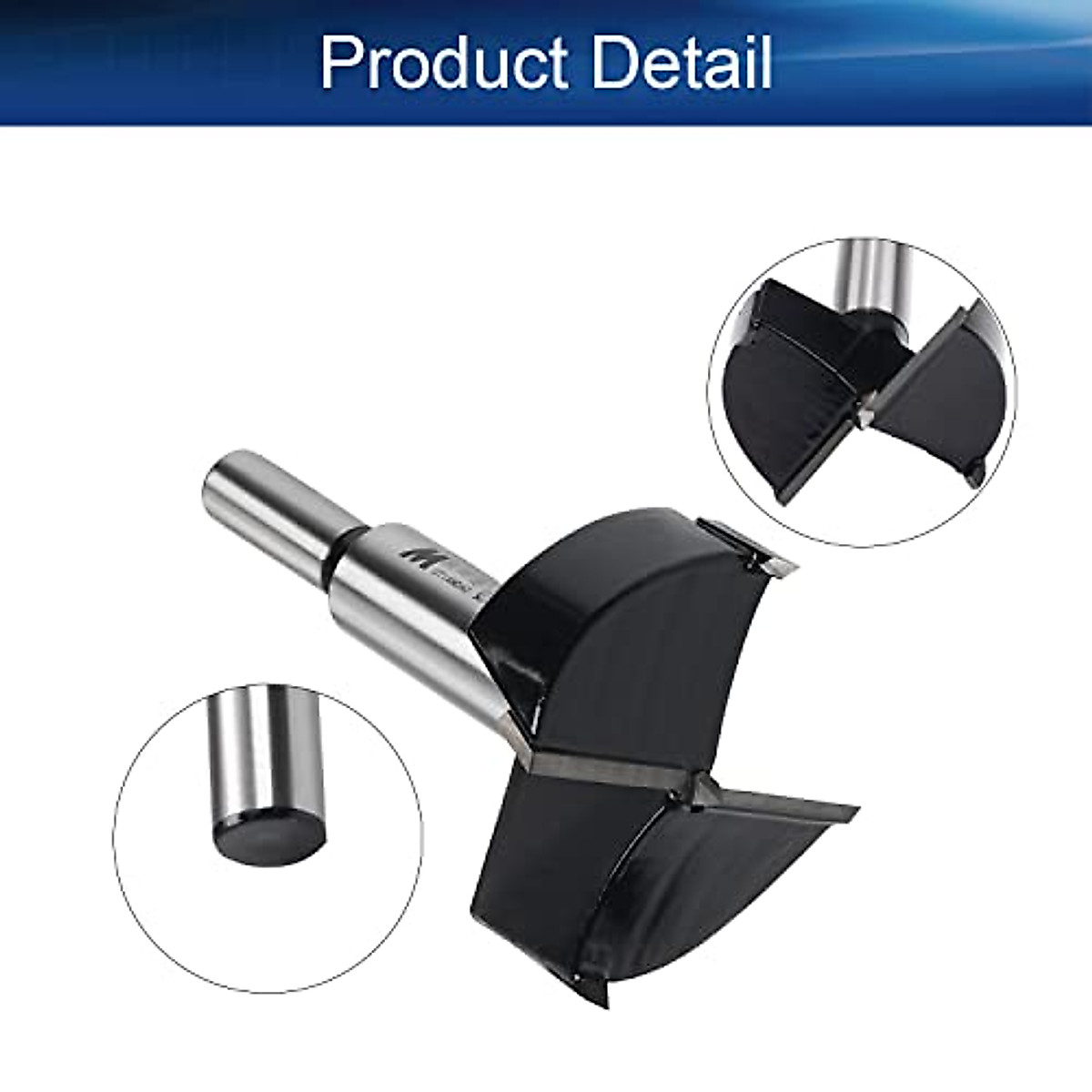 Auniwaig Forstner Drill Bits, 54mm Dia Wood Hole Saw, Auger Opener Cemented Carbide, 90mm Length Woodworking Hinge Hole Drilling Boring Bit Cutter, Straight Shank, Black, 1 Pcs