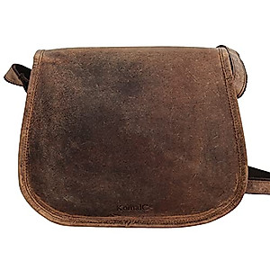 Leather Crossbody Bag for women purse tote ladies bags satchel travel tote shoulder bag by KPL (Distressed Tan)